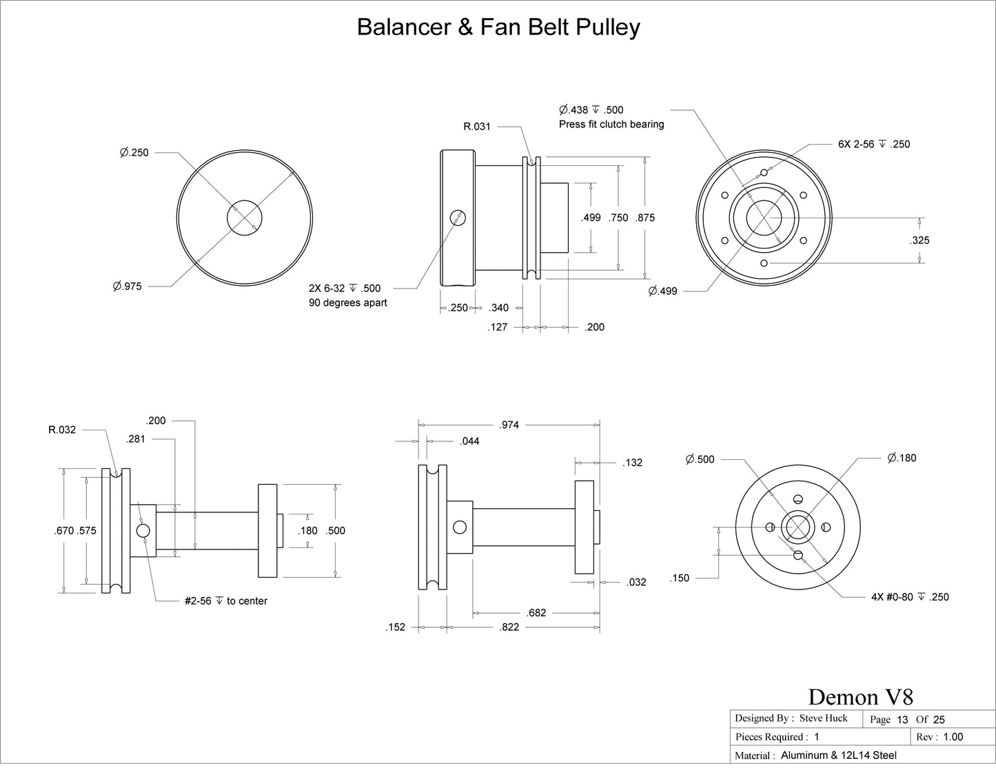MiniSteam Little Demon Blower Machinist Drawings - Downloadable No Shi